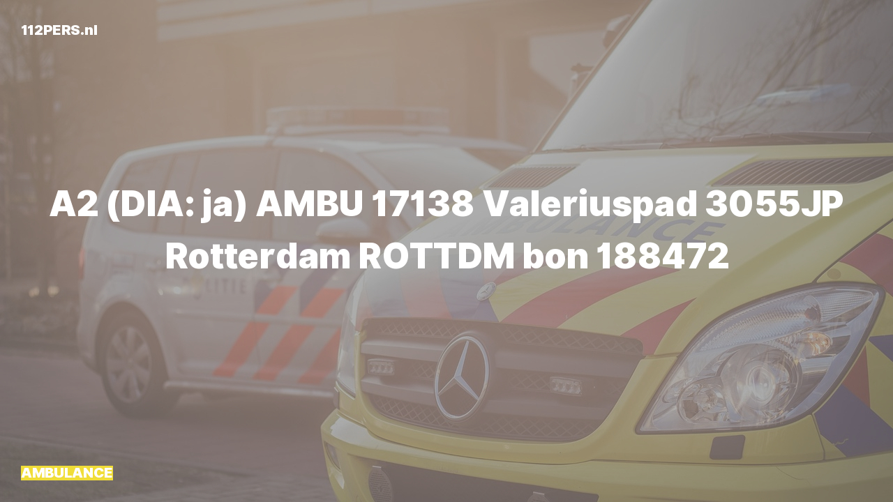 Ambulance met gepaste spoed naar Valeriuspad in Rotterdam - 112PERS.nl