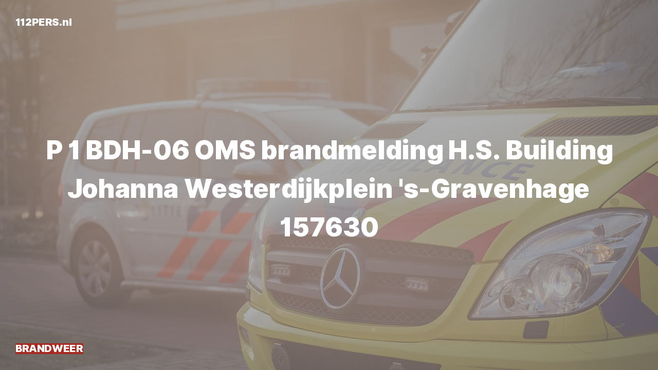 Brandweer met spoed naar Johanna Westerdijkplein in 's-Gravenhage ...