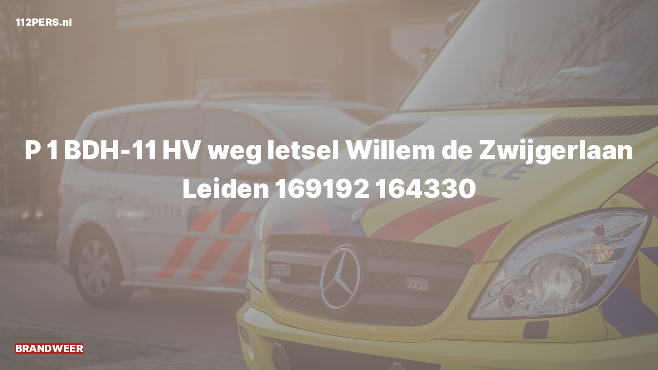 Brandweer met spoed naar Willem de Zwijgerlaan in Leiden - 112PERS.nl