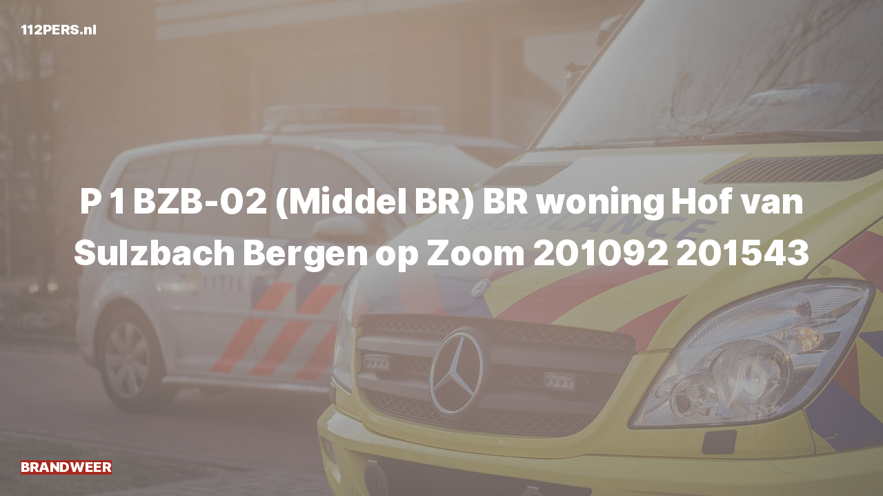 Brandweer met spoed naar Hof van Sulzbach in Bergen op Zoom - 112PERS.nl