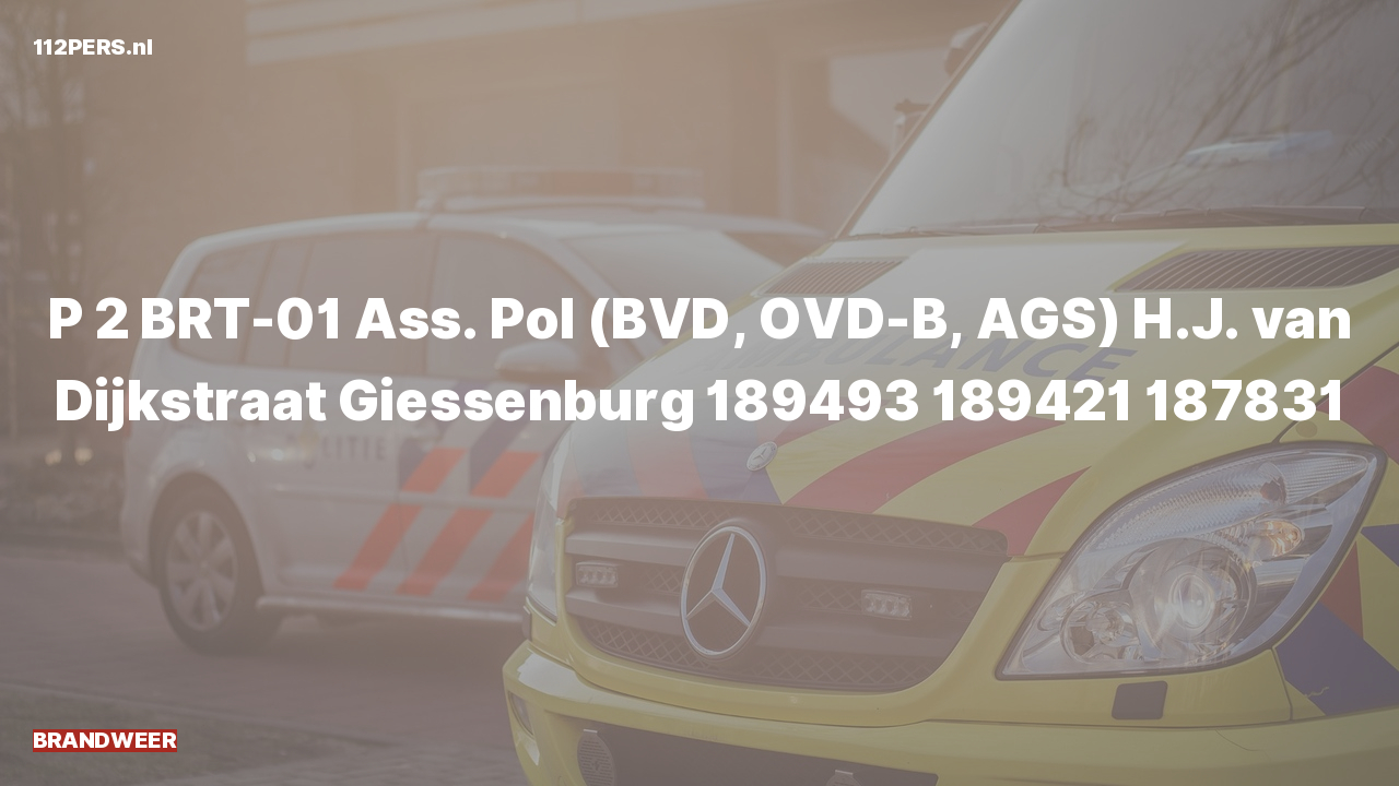 Brandweer met gepaste spoed naar H.J. van Dijkstraat in Giessenburg ...