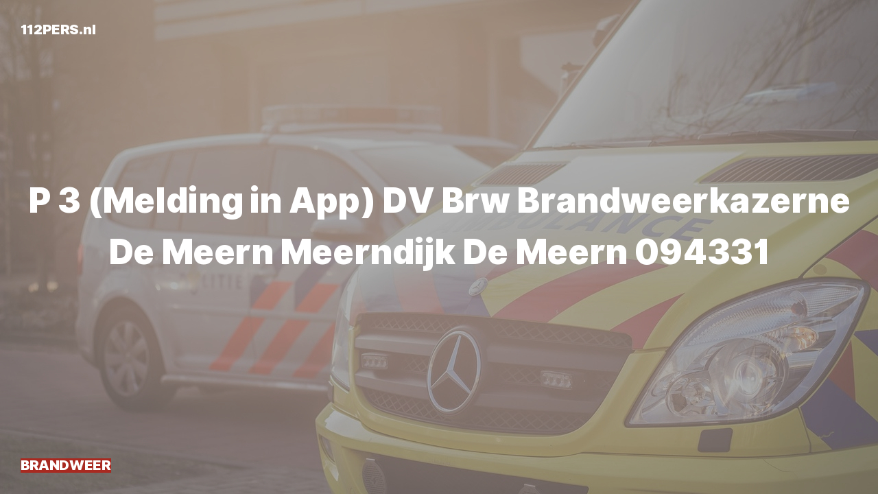 Brandweer naar Meerndijk in De Meern - 112PERS.nl